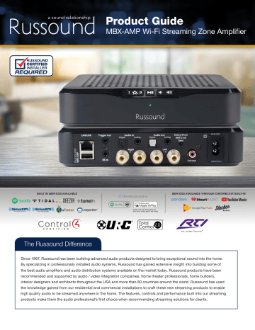 Russound MBX-AMP Product Guide | Manualzz