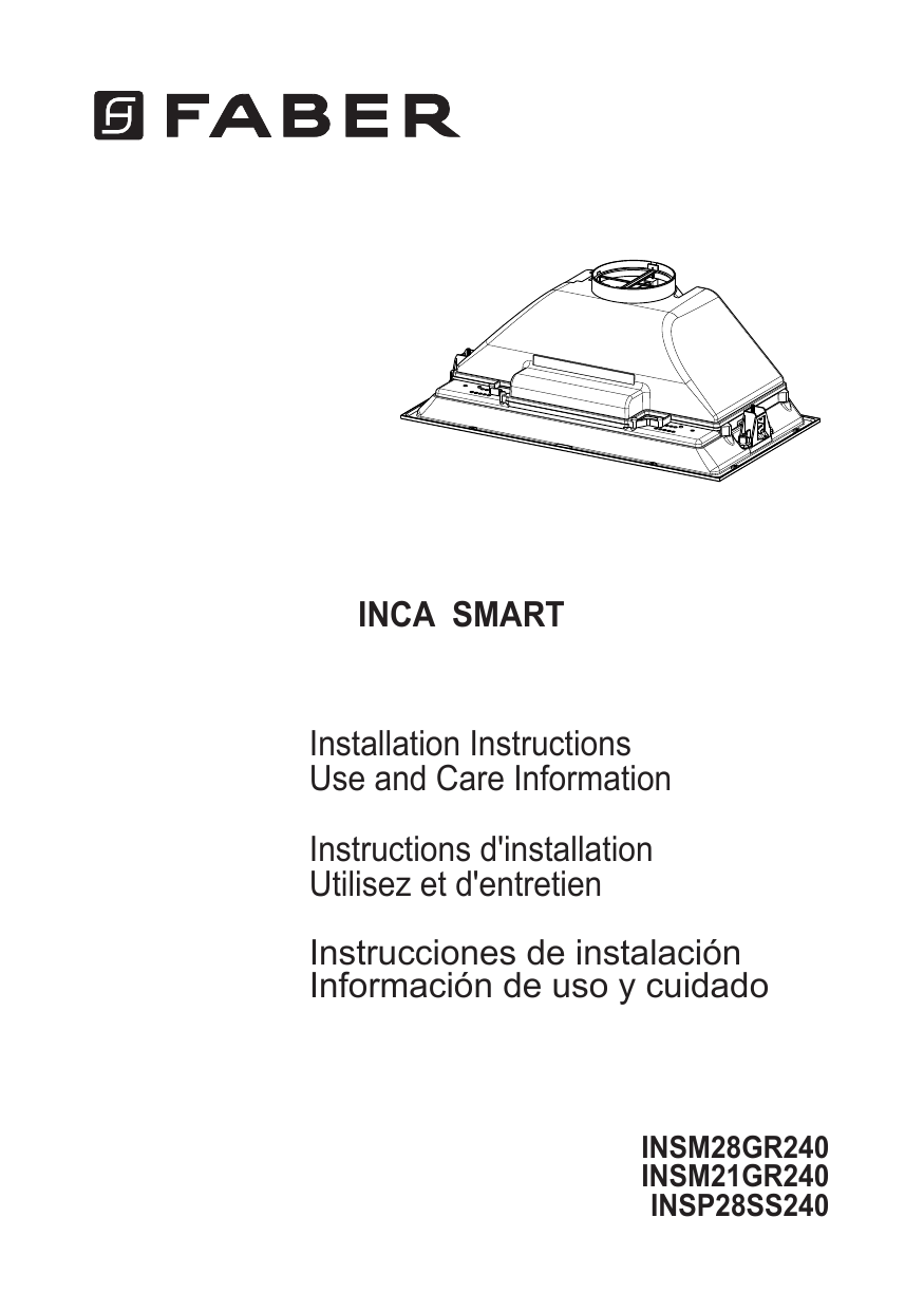 Faber Inca Smart 28 Gray 240, Inca Smart 21 Gray 240 Installation guide ...
