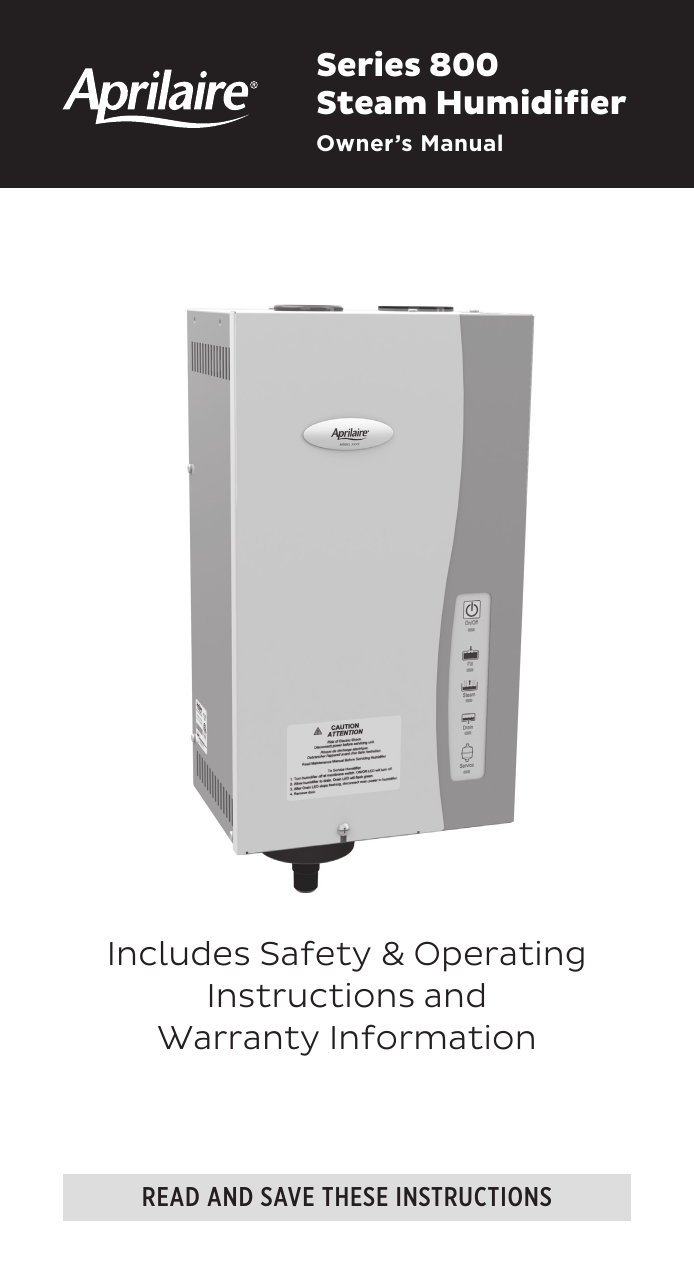 Aprilaire 865 Steam and Digital Control for Research Products Aprilaire ...
