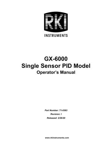 RKI Instruments GX-6000 PID Manual | Manualzz