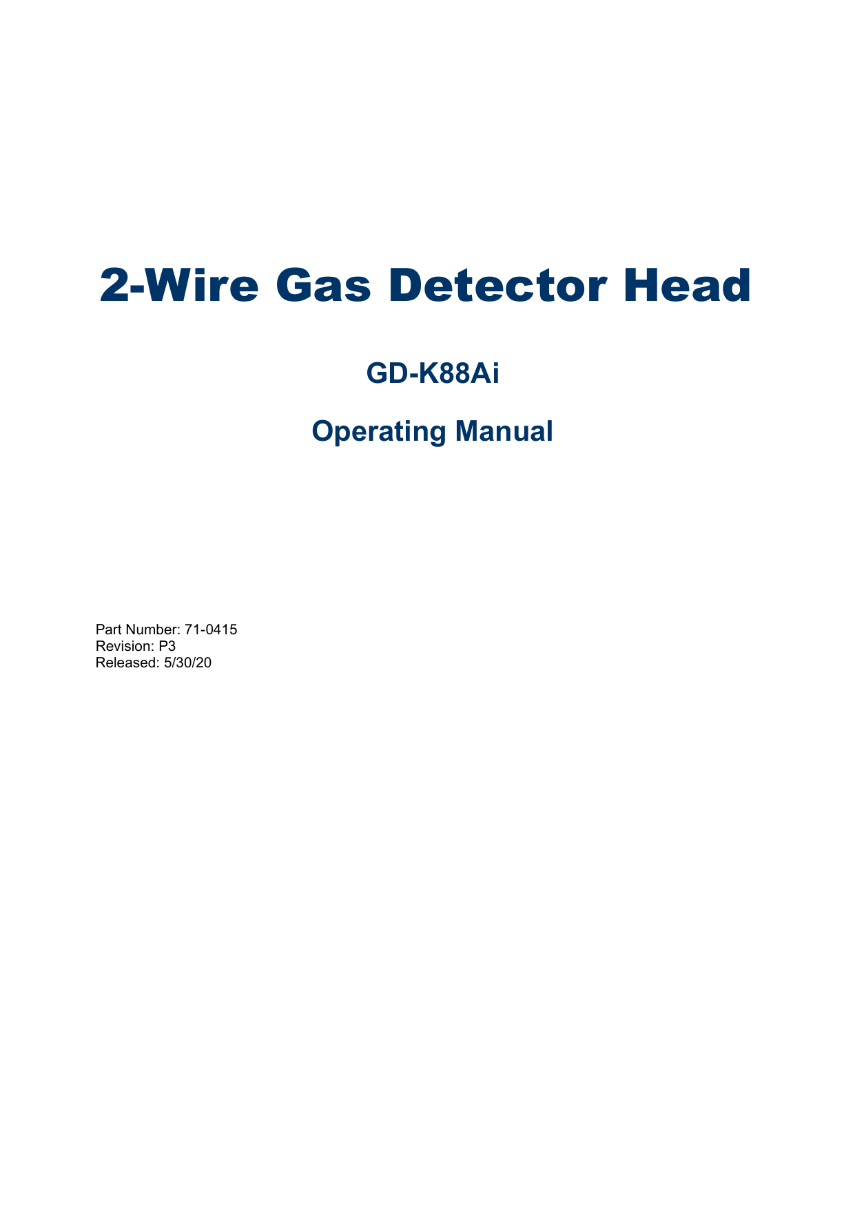 RKI Instruments GD-K88Ai Owner Manual | Manualzz