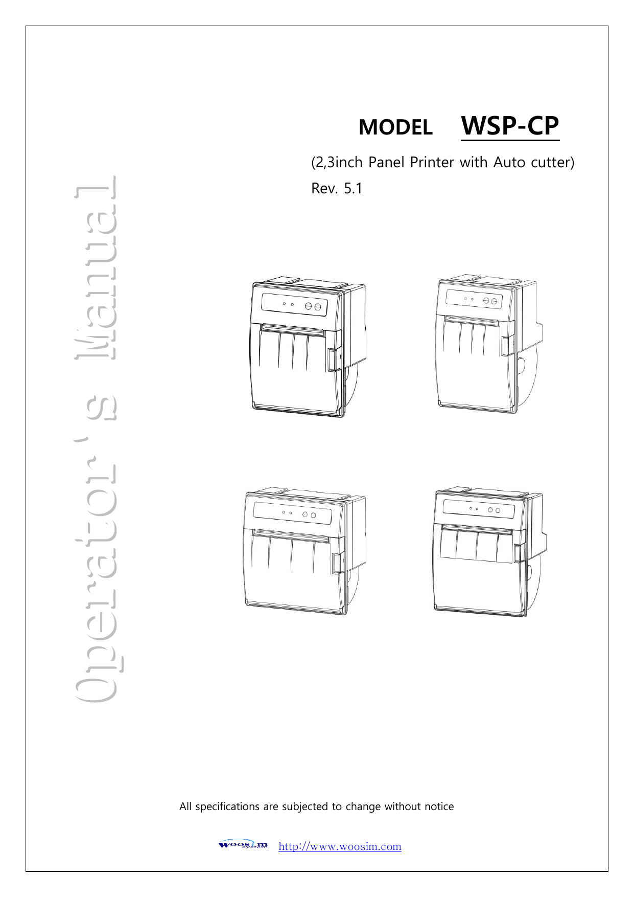 WOOSIM WSP-CP361/381, WSP-CP261/281 Operating instructions | Manualzz