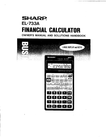 Sharp EL733A Owner Manual | Manualzz