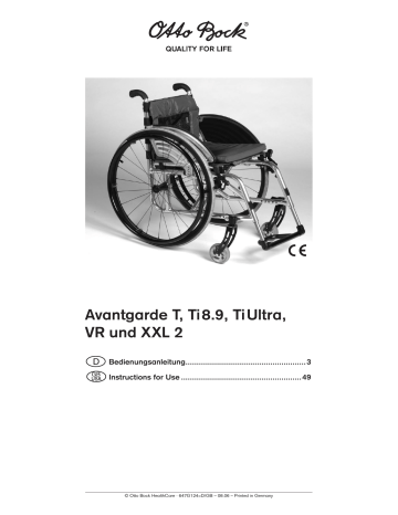 Otto Bock Avantgarde T Instructions for use | Manualzz