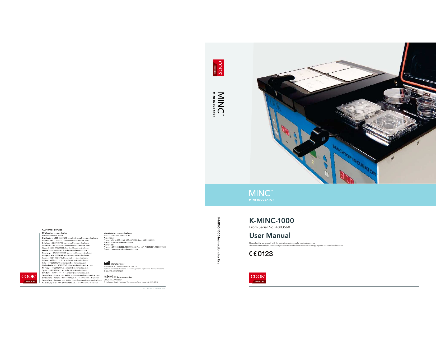 COOK Medical MINC K-MINC-1000 Používateľská príručka | Manualzz