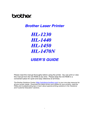 Brother HL-1230 User's Guide | Manualzz