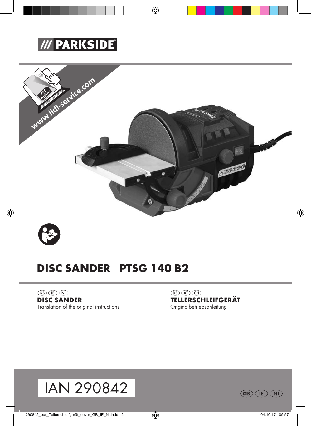 Parkside PTSG 140 B2 Translation Of The Original Instructions | Manualzz