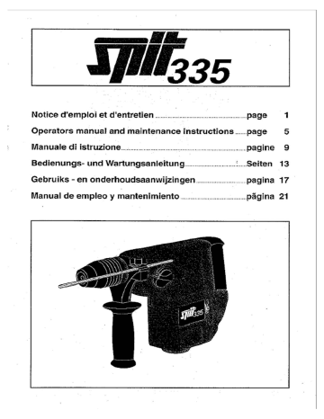 Spit spit 335 Bedienungsanleitung | Manualzz
