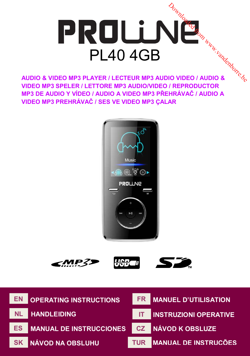 Proline PL40 4GB Manuel utilisateur | Manualzz