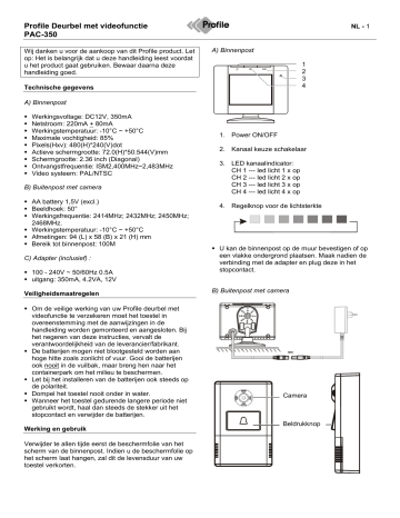 Profile PAC-350 Mime de handleiding | Manualzz