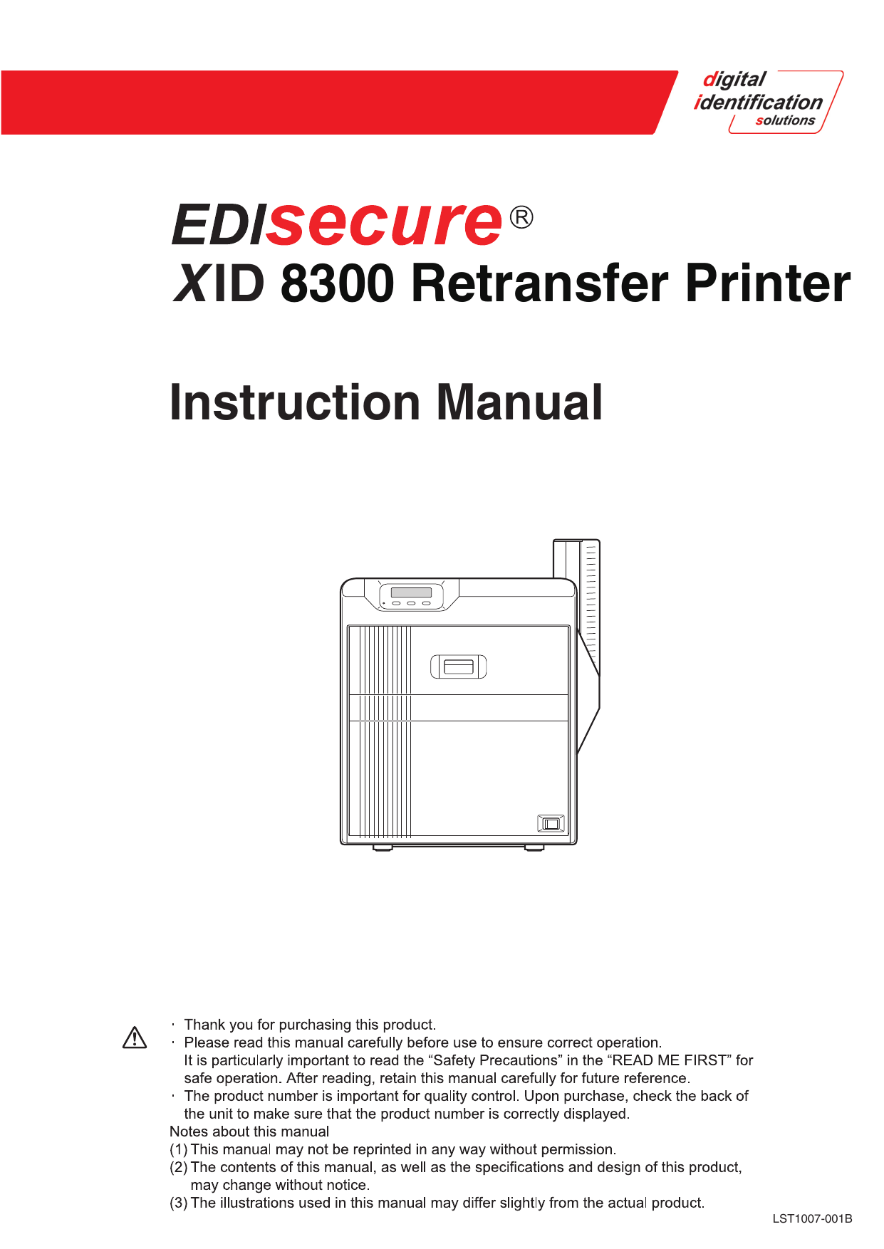 Digital Identification Solutions EDIsecure XID 8300, XID 8300 ...