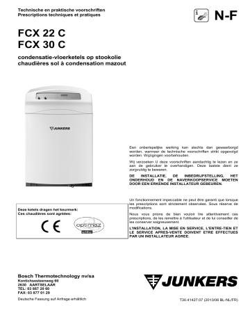 Junkers FCX 22 C, FCX 30 C Manuel du propriétaire | Manualzz