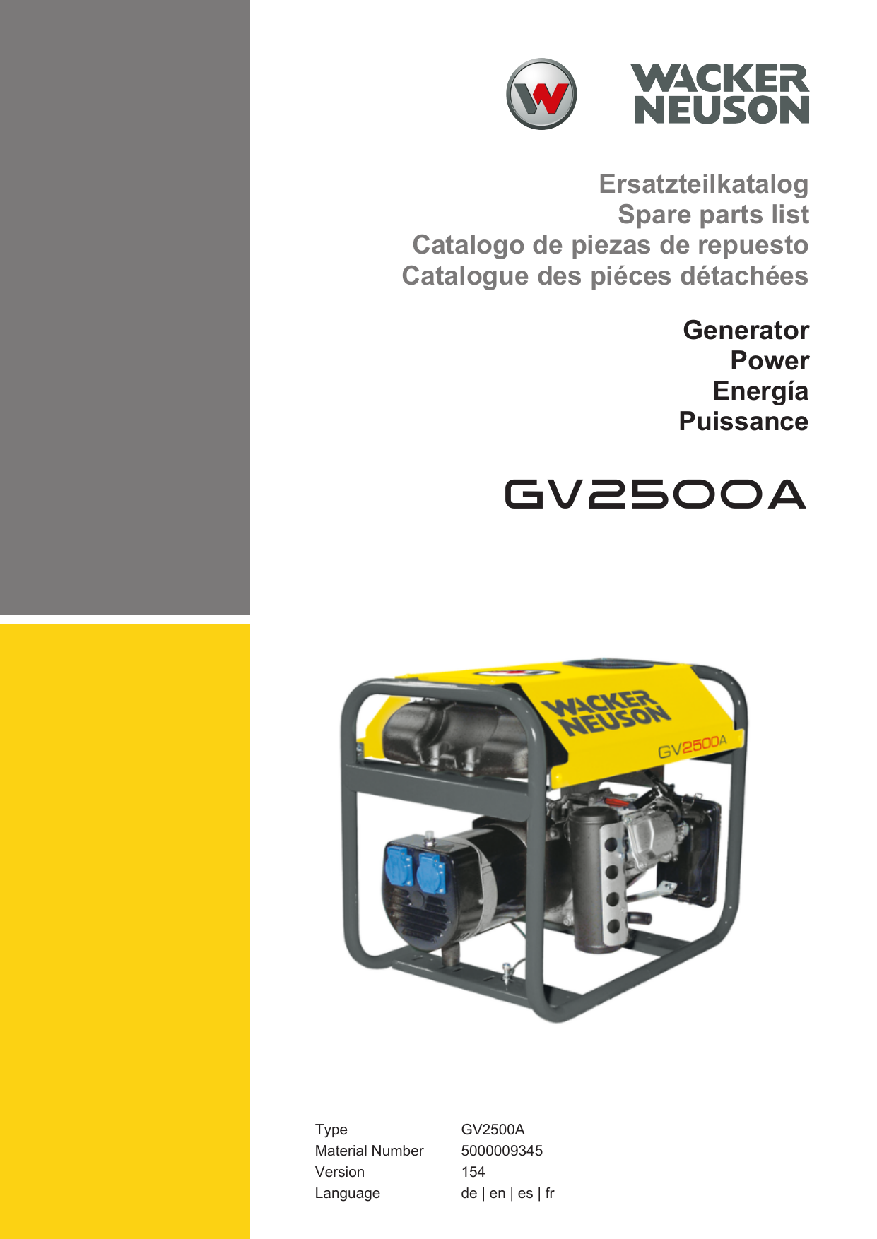 Wacker Neuson GV2500A User manual | Manualzz