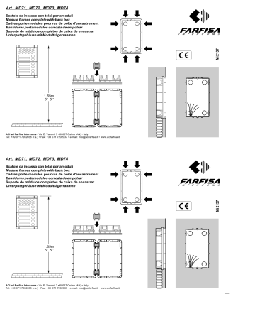 ACI Farfisa MD73 Module Frame and Back Box Owner's Manual | Manualzz
