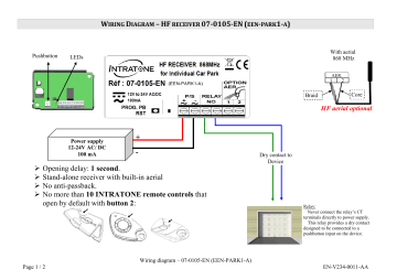 Intratone 07-0105-EN HF Radio Receiver Wiring Diagram | Manualzz