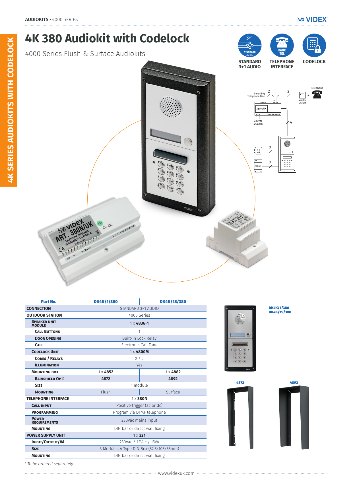 Videx Security 4000 Datasheet | Manualzz