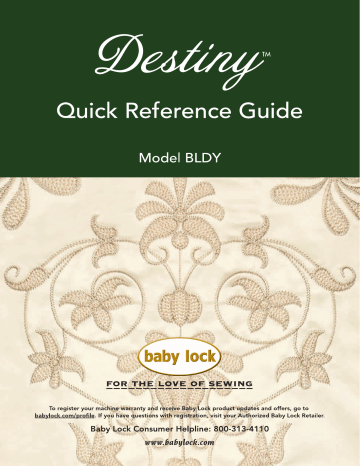Baby Lock Destiny - BLDY Owner Manual | Manualzz