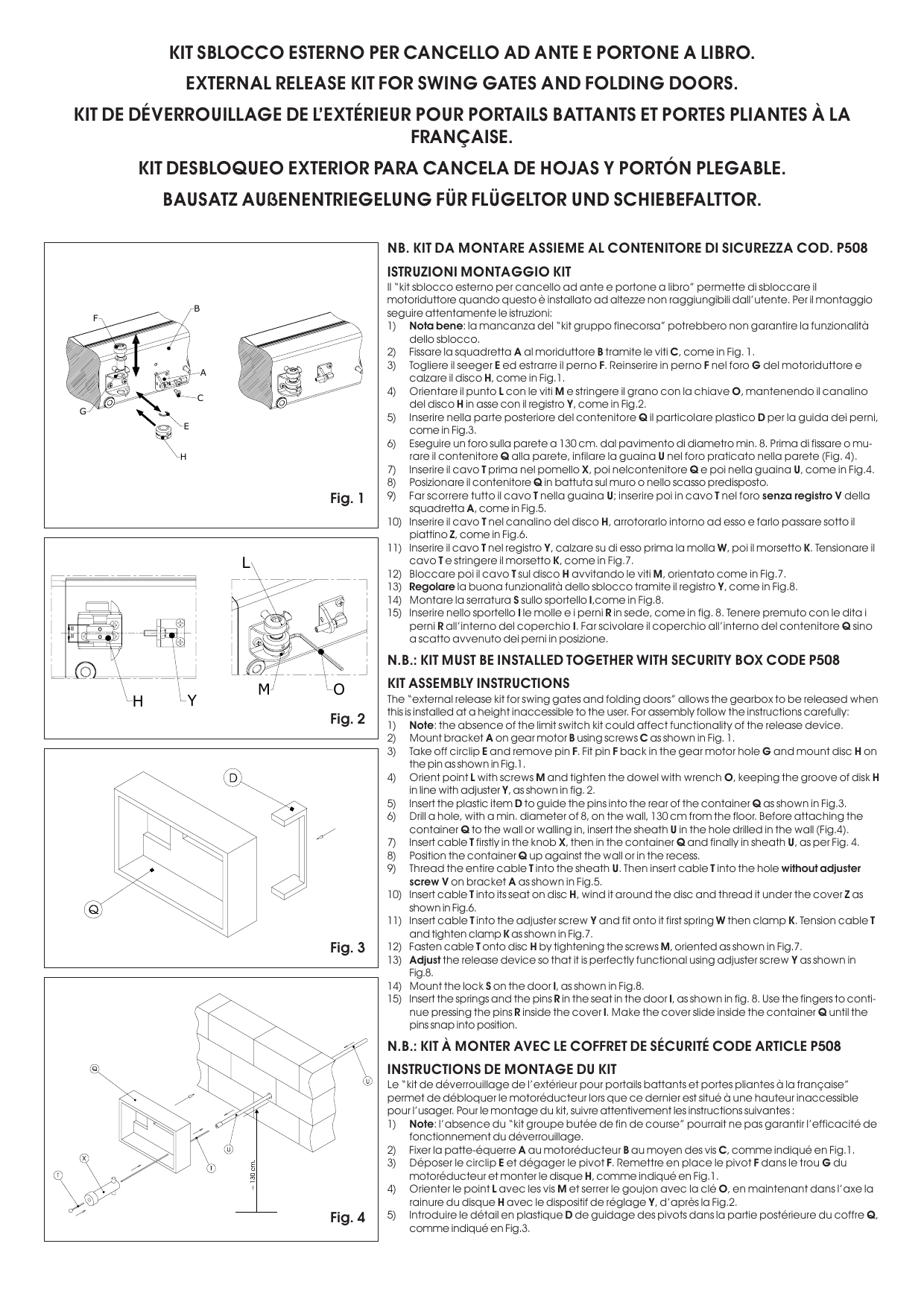 Genius TRIGON External Remote Release Instructions | Manualzz
