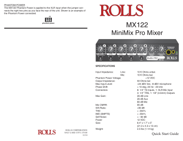 Rolls MX 122 Mini-mix Pro Quick Start Guide | Manualzz