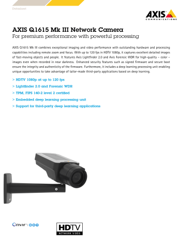 AXIS Q1615 MK III Data Sheet | Manualzz