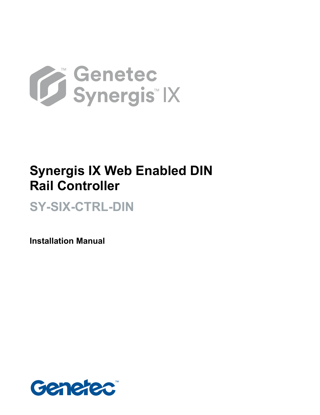 GENETEC SYNERGIS IX SY-SIX-CTRL-DIN IP door controller (4 readers) - DIN rail Product Manual ...
