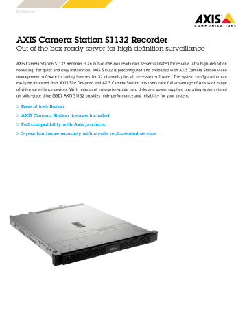 AXIS Camera Station S1132 Recorder Data Sheet | Manualzz