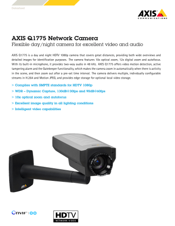 AXIS Q1775 Camera Data Sheet | Manualzz