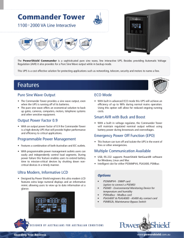 POWERSHIELD Commander Tower 1100VA Technical Manual | Manualzz