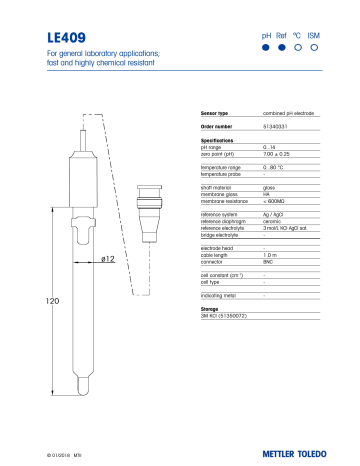 Mettler Toledo LE409 Datasheet | Manualzz