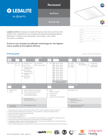 Ledalite ArcForm Specifications | Manualzz