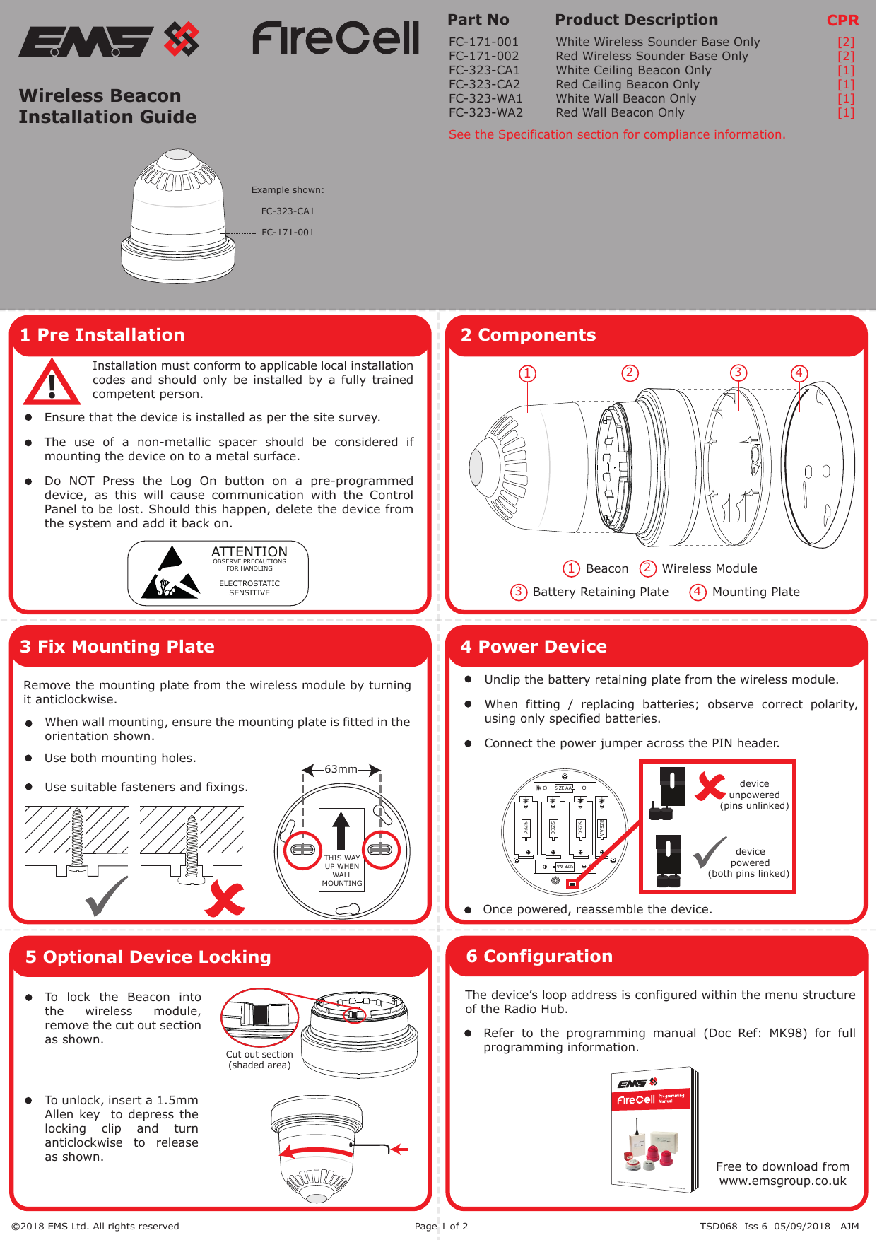 EMS FireCell Beacon Installation Guide | Manualzz