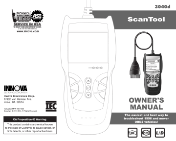 Innova 3040D OBD2 Scan Tool Owner Manual | Manualzz