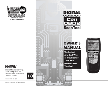 INNOVA 3130b Scan Tool CanOBD2 Owner Manual | Manualzz