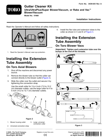 Toro Gutter Cleaner Kit, Ultra/UltraPlus/Super Blower/Vacuum, or Rake ...