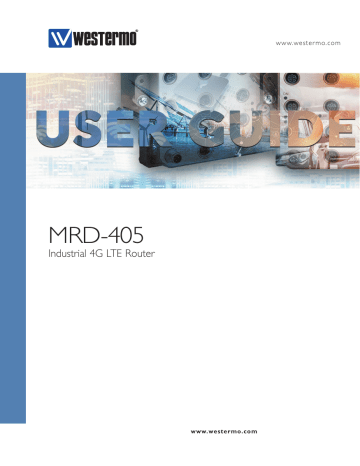 Westermo MRD-405 Industrial 4G LTE Gateway/Router User guide | Manualzz