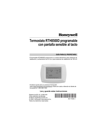 Honeywell RTH8500D El manual del propietario | Manualzz