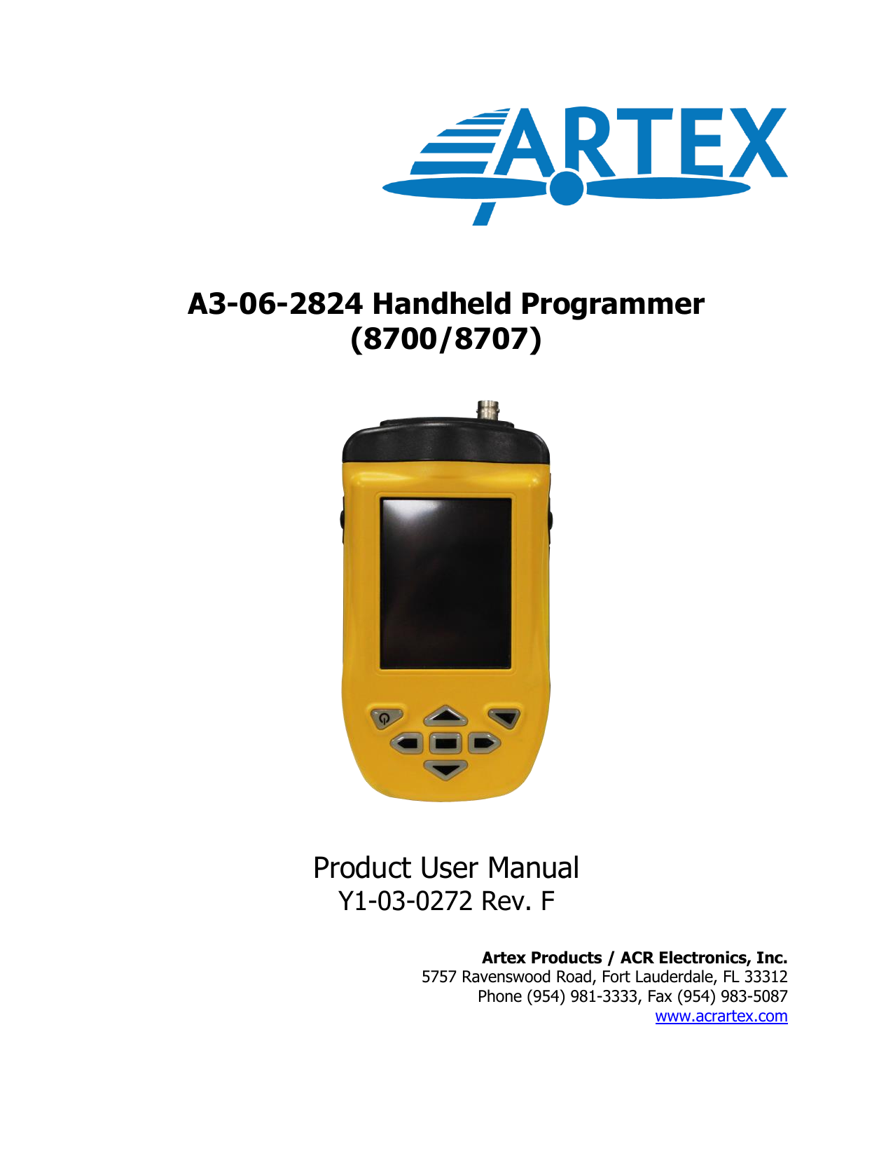ACR Electronics TPS 8700 - Test & Programmer Set Product Manual | Manualzz