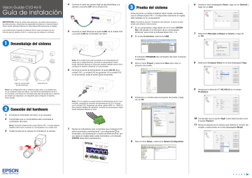 Epson CV2 Vision Guidance Guía de instalación | Manualzz