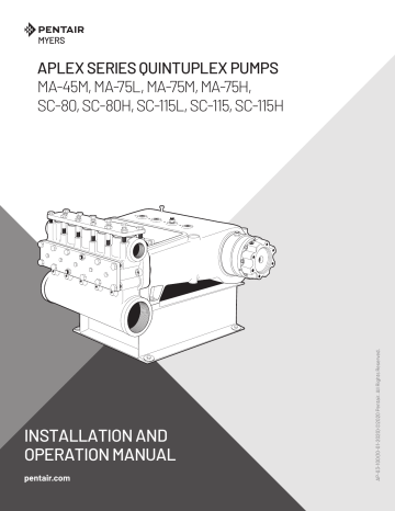 Myers Aplex Series MA & SC Quintuplex Pumps Owner's Manual | Manualzz