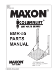 MAXON COLUMNLIFT BMR-55 Parts Manual | AI Chat | Manualzz