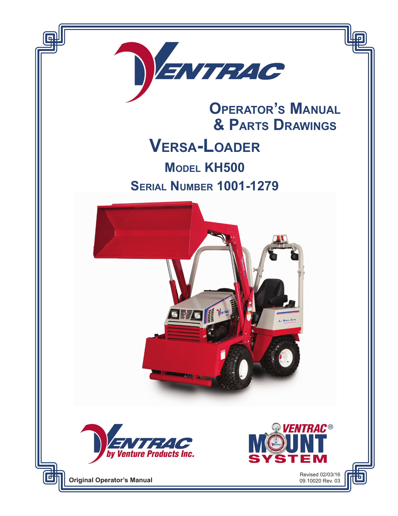 Ventrac KH500 VERSA LOADER Owner's Manual | Manualzz