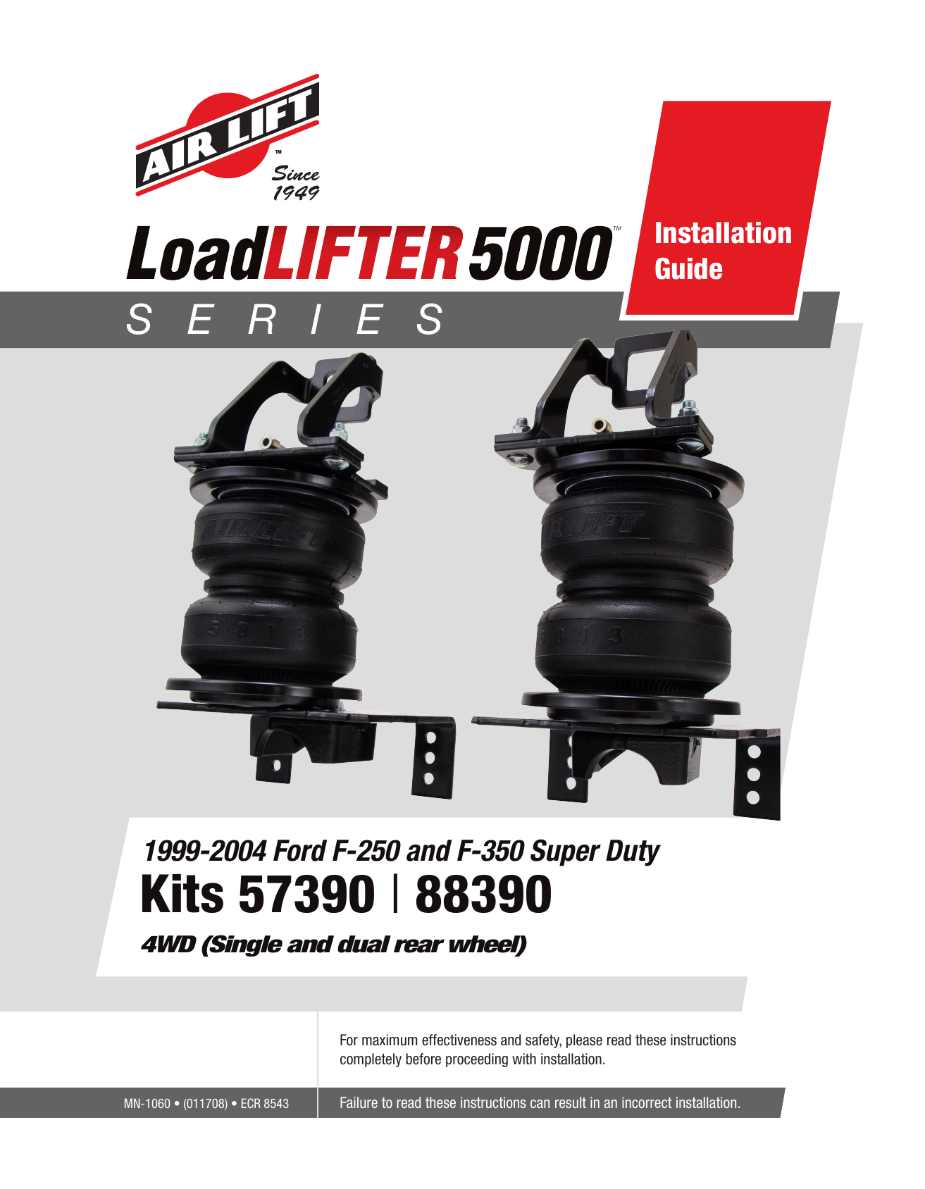 Air Lift 57390 LoadLifter 5000 Installation Guide | Manualzz