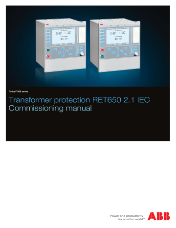 ABB RET650 2.1 IEC Commissioning Manual | Manualzz