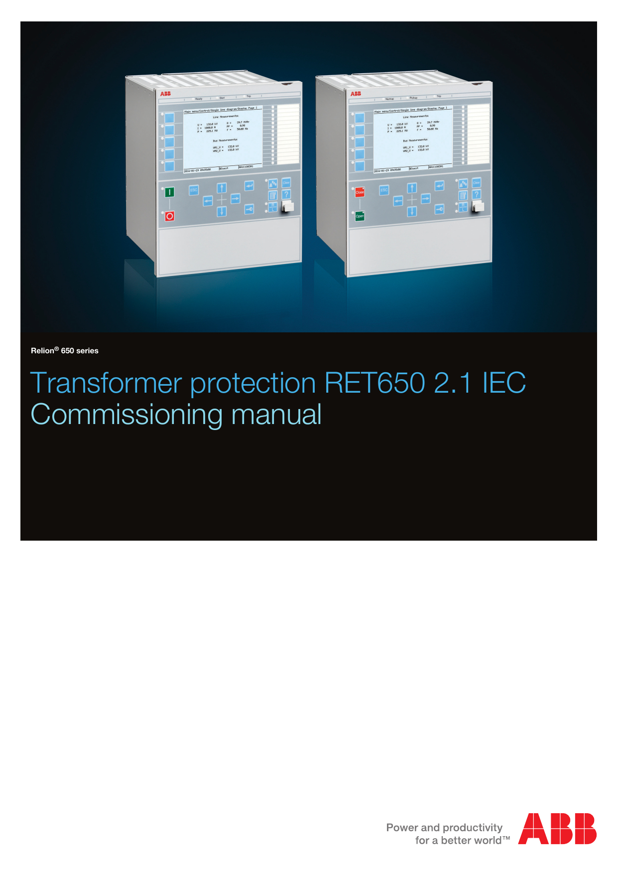 ABB RET650 2.1 IEC Commissioning Manual | Manualzz