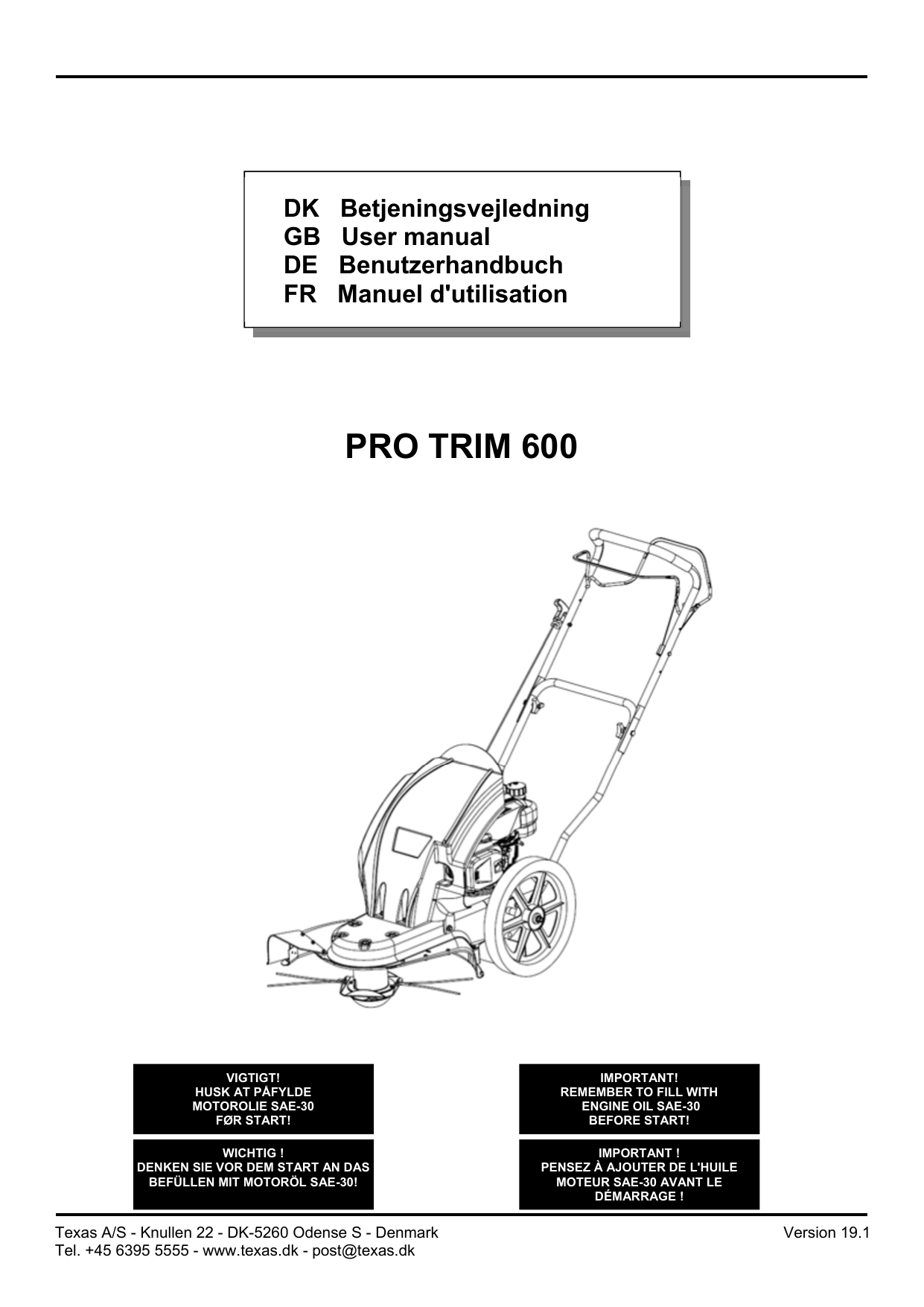 Texas Pro Trim 600 Manual | Manualzz