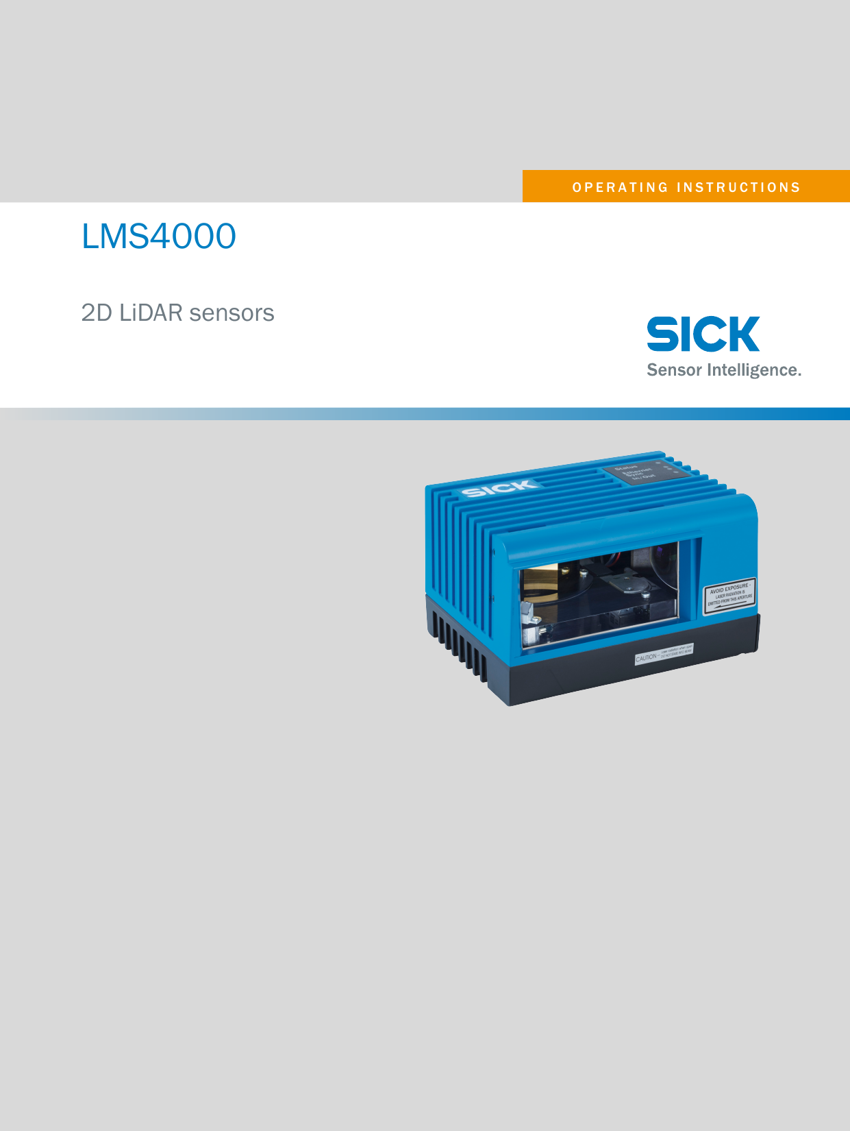 Sick LMS4000 2D LiDAR sensors Operating instructions | Manualzz