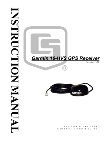 Garmin 16-HVS GPS Receiver User manual | Manualzz