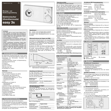 Eberle Easy 3s, Easy 3 sw, Easy 3 st Bedienungsanleitung | Manualzz