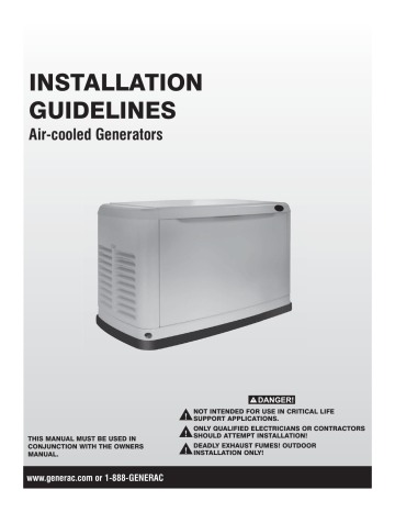 Generac 20 kW 0058751 Standby Generator Manual | Manualzz