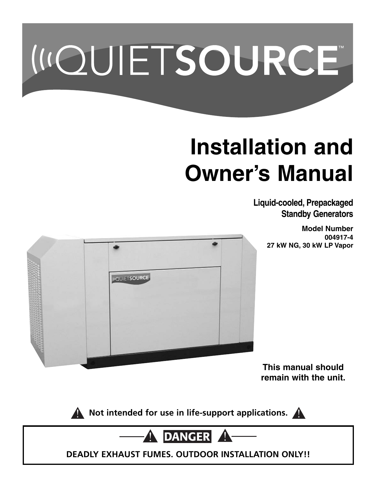 Generac 14kw Generator Owners Manual